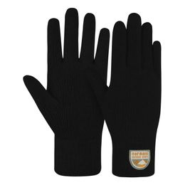 Normani Outdoor Sports Kinder Merino Strick-Fingerhandschuhe Berlingen in Schwarz | Gr.: 10-12-jahre