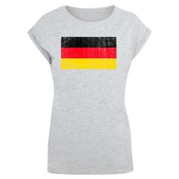 F4NT4STIC T-Shirt Germany Deutschland Flagge distressed in grau meliert | Gr.: S