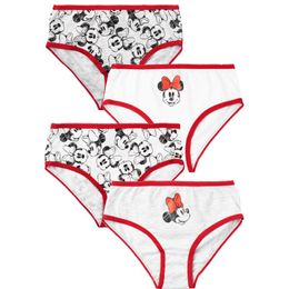 4er Pack Disney Minnie Mouse Panty Unterhose Slip Unterw&auml;sche in wei&szlig;/grau | Gr.: 122/128
