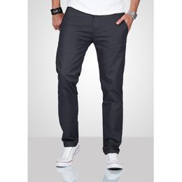 Alessandro Salvarini A. Salvarini Herren Designer Chino Stoff Hose NEU AS370 in Anthrazit | Gr.: W29/L32