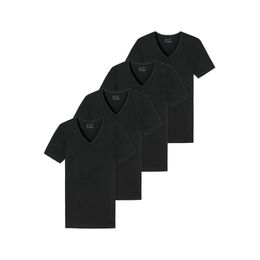 Schiesser Unterhemd / Shirt Kurzarm 95/5 Cotton in Schwarz | Gr.: M