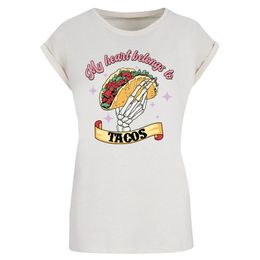 F4NT4STIC T-Shirt My Herz belongs to tacos in Whitesand | Gr.: 4XL