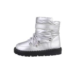 Ital-Design Stiefelette in Silber | Gr.: 38