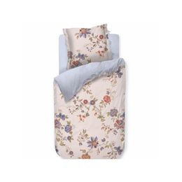 PIP Studio Perkal-Bettw&auml;sche-Set "Cece Fiore" in Creme/ Hellblau | Gr.: 155x220 cm