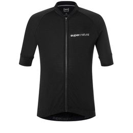 super.natural Merino Fahrradtrikot M GRAVIER SUMMER JERSEY in schwarz | Gr.: L