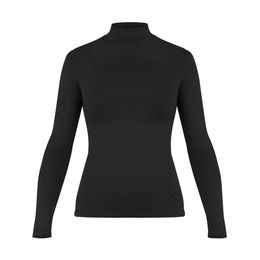 Normani Outdoor Sports Damen Merino Longsleeve mit Stehkragen Romsey in Schwarz | Gr.: L