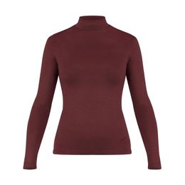 Normani Outdoor Sports Damen Merino Longsleeve mit Stehkragen Romsey in Rot | Gr.: L