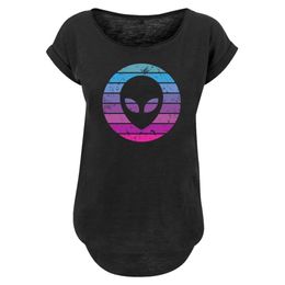 F4NT4STIC Long Cut T-Shirt Alien Kopf in schwarz | Gr.: L