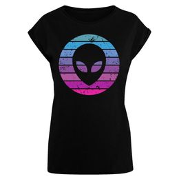 F4NT4STIC Extended Shoulder T-Shirt Alien Kopf in schwarz | Gr.: XL
