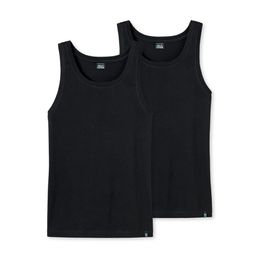 Schiesser Unterhemd / Tanktop Long Life Cotton in Schwarz | Gr.: XXL