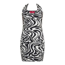 Swirly Damen Kleid in WOLLWEISS SCHWARZ | Gr.: L