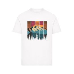 F4NT4STIC T-Shirt Berg Sonnenuntergang Retro in weiß | Gr.: 158/164