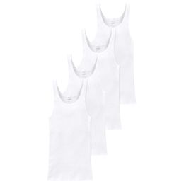 Schiesser Unterhemd / Tanktop Cotton Essentials Doppelripp in Weiß | Gr.: M