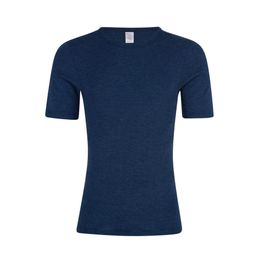 Ammann Unterhemd / Shirt Kurzarm Jeans Feinripp in Blau | Gr.: XXL