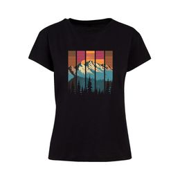 F4NT4STIC Box Tee Berg Sonnenuntergang Retro in schwarz | Gr.: XL