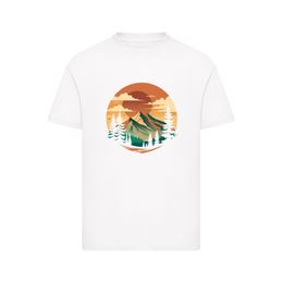 F4NT4STIC T-Shirt Sonnenuntergang Berglandschaft in weiß | Gr.: 122/128