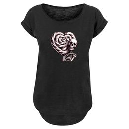 F4NT4STIC Long Cut T-Shirt S&uuml;&szlig;e S&uuml;&szlig;igkeiten Herzform Liebe in schwarz | Gr.: L