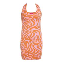 Swirly Damen Kleid in PINK ORANGE | Gr.: M