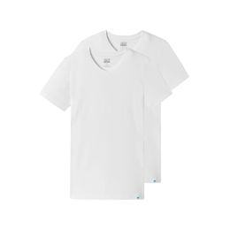 Schiesser Unterhemd / Shirt Kurzarm Long Life Cotton in Wei&szlig; | Gr.: M