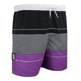 GUGGEN Mountain Badeshorts Herren &ndash; Schnelltrocknende Badehose, Atmungsaktiv Bilddruck in Lila | Gr.: XL