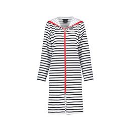 Caw&ouml; Caw&ouml; Badem&auml;ntel Damen Kurzmantel mit Kapuze Streifen 1244 schwarz-wei&szlig; - 96 in schwarz-wei&szlig; - 96 | Gr.: S
