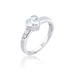 Elli Ring 925 Sterling Silber Herz in Silber | Gr.: 56