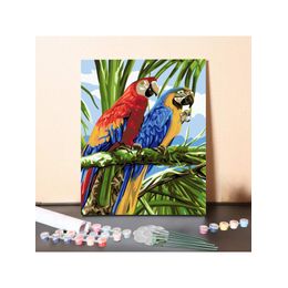 ARTNANAS DIY Malen nach Zahlen Set-"Papageien im Dschungel" | Gr.: 40x50 ohne Rahmen