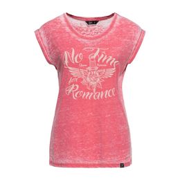 Queen Kerosin T-Shirt No Time For Romance in rot | Gr.: 3XL