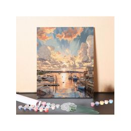 ARTNANAS DIY Malen nach Zahlen Set-"Das Wolkenspiel" | Gr.: 30x40cm mit Keilrahmen nicht ges