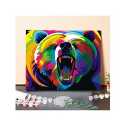 ARTNANAS DIY Malen nach Zahlen Set-"Br&uuml;llender B&auml;r" | Gr.: 40x50 ohne Rahmen
