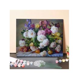 ARTNANAS DIY Malen nach Zahlen Set-"Ein wundersch&ouml;ner Blumenstrau&szlig;" | Gr.: 30x40 mit Rahmen