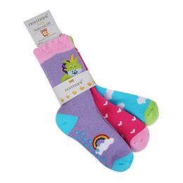 Normani 3 Paar Kindersocken mit ABS-Druck in Einhorn | Gr.: 98/104