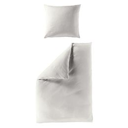 JACK Mako Satin Bettw&auml;sche Einfarbig in Silber | Gr.: 155x220 cm