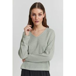 oxmo V-Ausschnitt-Pullover OXKatla in Grau | Gr.: S