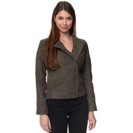 Tazzio Lederjacke "F500" - in Khaki | Gr.: XS