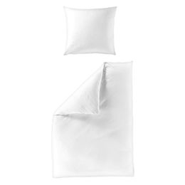 JACK Mako Satin Bettw&auml;sche Einfarbig in Wei&szlig; | Gr.: 240x220 (2x 80x80 cm)