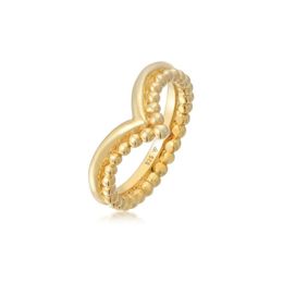 Elli Ring 925 Sterling Silber Boho, Kugel in Gold | Gr.: 52