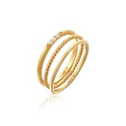 Elli Ring 925 Sterling Silber Ring Set in Gold | Gr.: 54