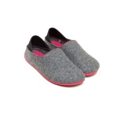 Gottstein Hausschuh Wool Slip-On in grey/raspberry | Gr.: 37