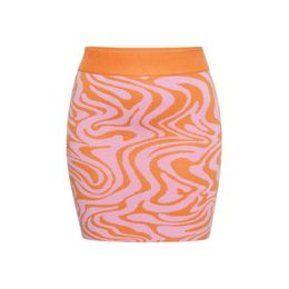 Swirly Damen Rock in PINK ORANGE | Gr.: M