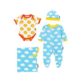Toby tiger Baby Geschenkset mit Sonnenwolken Print in blau | Gr.: 50