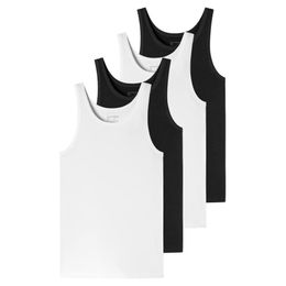 Schiesser Unterhemd / Tanktop 95/5 Organic Cotton in Schwarz / Wei&szlig; | Gr.: XXL