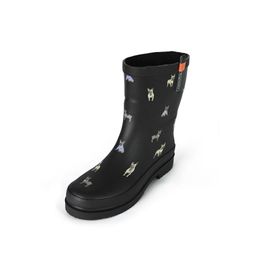 Regenliebe Gummistiefel Waldi Mops Halbschaft in schwarz | Gr.: 37