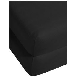 Aspero 2 x Bambus Spannbettlaken Macau in Schwarz | Gr.: 140-160 x 200 cm