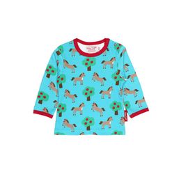 Toby tiger Langarmshirt mit Pferde Print in blau | Gr.: 98