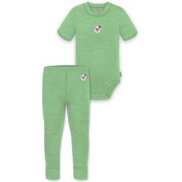 Normani Outdoor Sports Baby Merino Kurzarmbody &bdquo;Tihoi" und Hose &bdquo;Tutira" in Gr&uuml;n | Gr.: 86