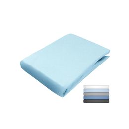 JACK Spannbettlaken Satin Einfarbig in Hellblau | Gr.: 140-160 x 200 cm