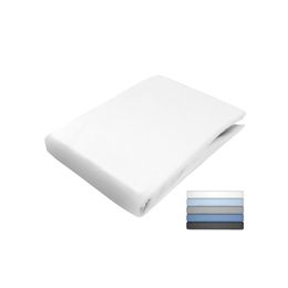 JACK Spannbettlaken Satin Einfarbig in Wei&szlig; | Gr.: 180x200 cm