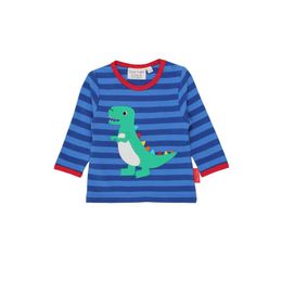 Toby tiger Langarmshirt mit T-Rex Applikation in blau | Gr.: 98