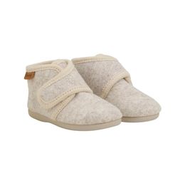 EN FANT Kinder Hausschuh "Slippers Wool Hook and Loop" in Beige | Gr.: 28